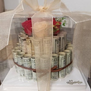 Ribbonbonbox Money Pull Out Flower Gift Box Luxury Flower Box With Cash ...