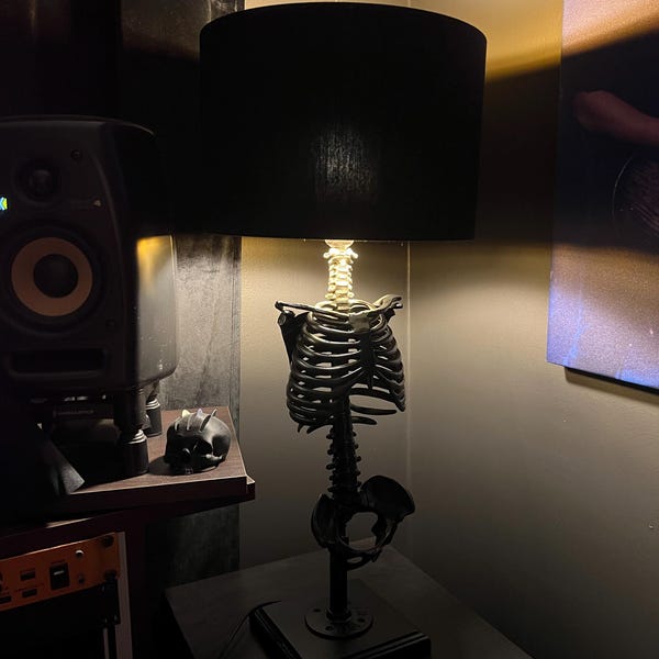 The Skeleton Table Lamp by the Blackened Teeth | Ribcage Lamp | Gothic ...