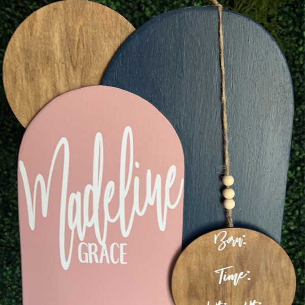 BOHO Baby Hospital Door Hanger Sign | Baby Shower Gift | Nursery Sign ...