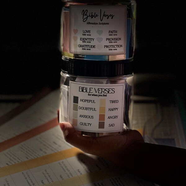 DIY Scriptures Jar Color Coded Bible Verses for Emotions Christian ...