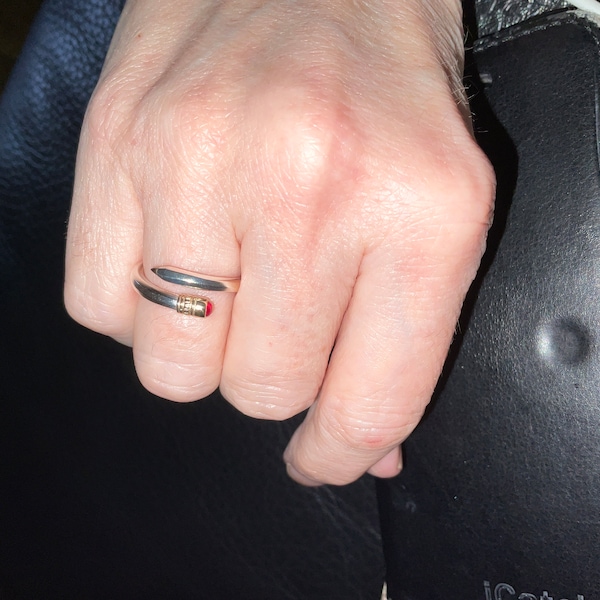 Handmade Pencil Ring: Recycled Silver, 9ct Gold & Ruby - Artist ...