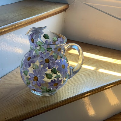 Hand Painted Daisy Vase, Painted Floral Vase, Birthday Gift for Mom ...