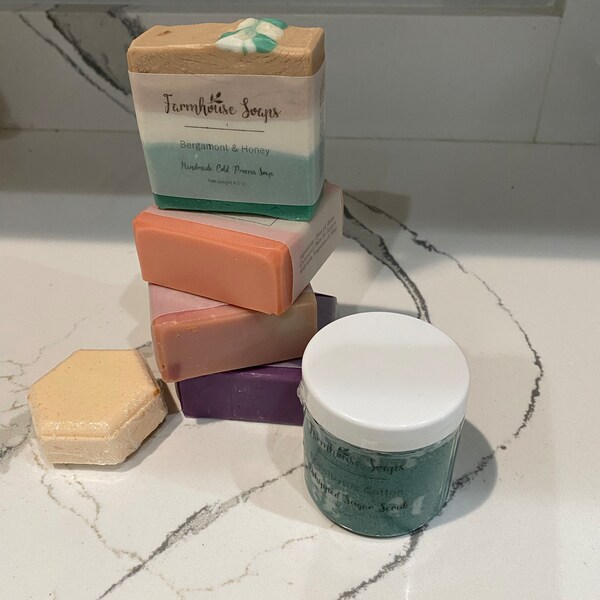 Peach Peony & Pearl Cold Process Soap | Bar Soap | Artisan Soap | Gifts Under 30 | Handmade Soap ...