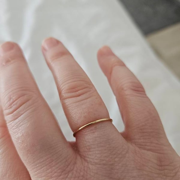 9ct Yellow Gold Hammered Stacking Ring Solid Gold Gold Forever Recycled ...