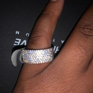 Pinky Men's Ice Out Ring, Silver 5X Layered Diamond Cz Ring, Pinky Band ...