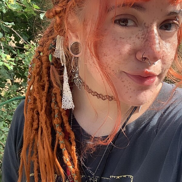 Natural Look Synthetic Dreads Hand Blend Colors + Shades of Brown Green ...