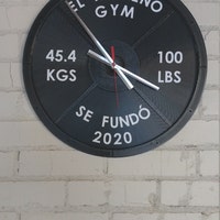 Weight Plate Custom Text Clock Customizable 3D Printed Gift for Workout ...