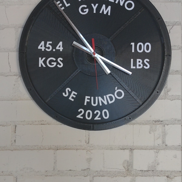Weight Plate Custom Text Clock | Customizable 3D Printed Gift for ...