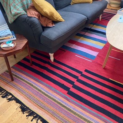 Exclusive Design Cotton Rug, Neutral Kilim Rug, Eco Friendly Earthy ...