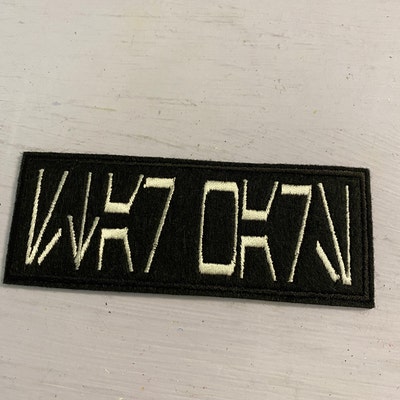 Personalised Custom Sci Fi Themed Aurebesh Font Embroidered Felt Name Patch Upper & Lower Case ...