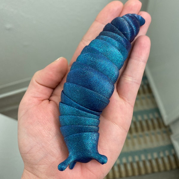 3D Printed Articulated Fidget Slug | Rainbow Color Available ...