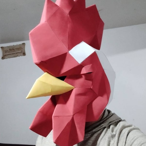 Rooster Mask DIY, Papercraft Chicken Mask Printable Template for ...