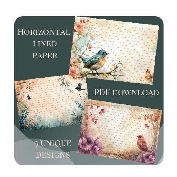 Printable Writing Paper With Beautiful Floral Design, PDF and JPG - Etsy