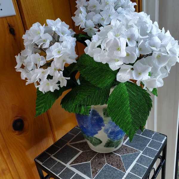 Crepe Paper Hydrangea, Paper Flower, Single Stem, Wedding Anniversary ...