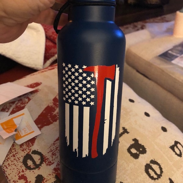 Firemans Axe, Thin Red Line, American Flag, Vinyl Car Decal, Support ...