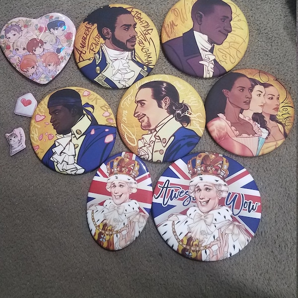 Hamilton Musical Velvet Silk Matte Pin Buttons (alexander Hamilton ...