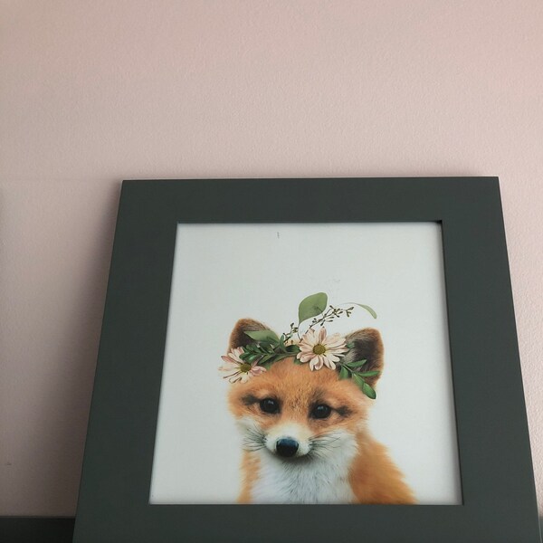 Fox PRINTABLE Art, Fox With Flowers, the Crown Prints, Flower Crown ...