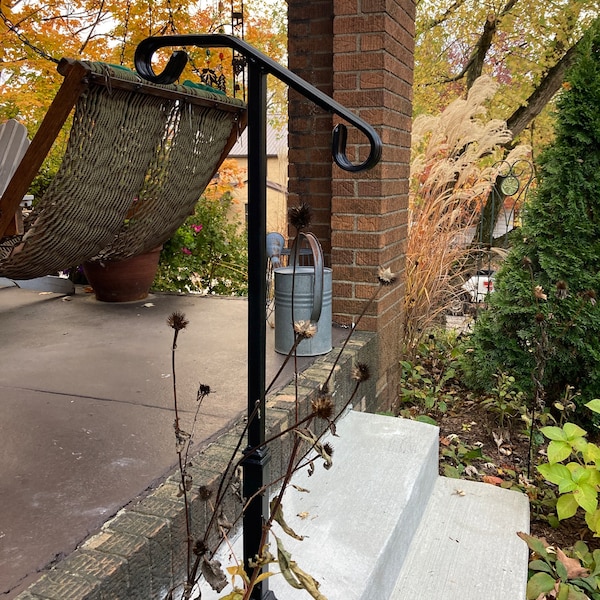 Single Post Ornamental Hand Rail 1 or 2 Step Railing for Stairs Steel ... Single Post Ornamental Hand Rail 1 or 2 Step Railing for Stairs Steel ...