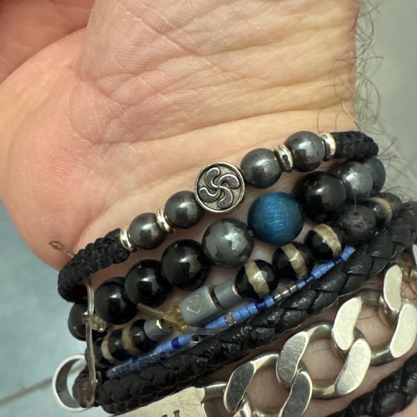 Lava Stone Bracelet-black Lava Rock Beads-black and Gold-mens Bracelet ...