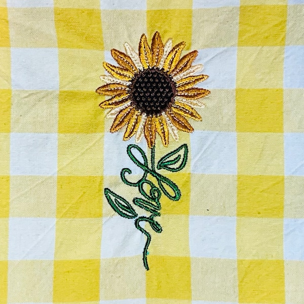 Sunflower Embroidery Design, Flower Machine Embroidery File, 5 Sizes ...