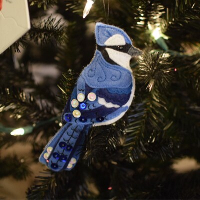 Blue Jay Sewing Pattern PDF Backyard Bird Stuffed Ornament Felt Plushie ...