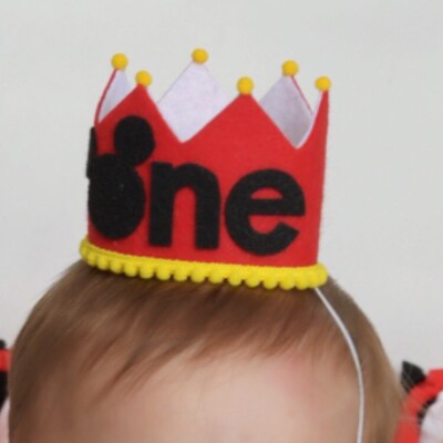 Boys 1st Birthday Mouse Crown Boys First Birthday Mouse Felt - Etsy