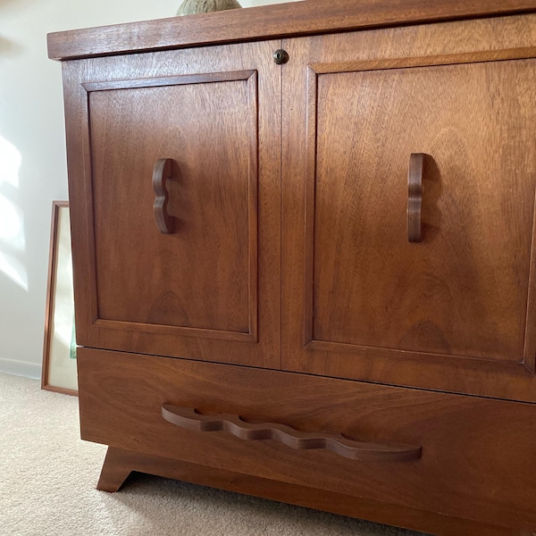 Exocet Walnut Handle - Sculptural MCM Cabinet Wooden Designer Pull ...