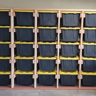 DIY Tote Rack Plans for the HDX 27-gallon Bins Sold by Home Depot 3 ...