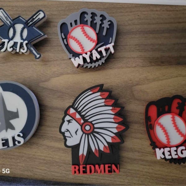 Personalized Custom Baseball or Softball Bogg Bag Charm. Match Your ...