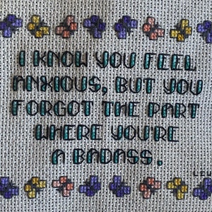 Anxious Badass PDF Cross Stitch Pattern - Etsy