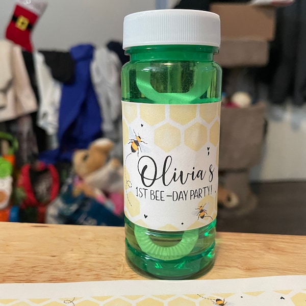 Editable Bee Bottle Label Girl Honey Bee Water Bottle Labels Sweet to ...