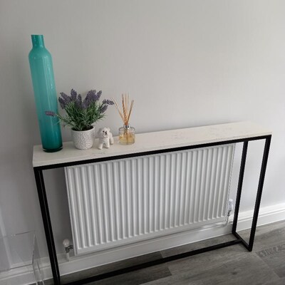 Metal Console Table Radiator Cover With Mild Steel Frame With Quartz ...