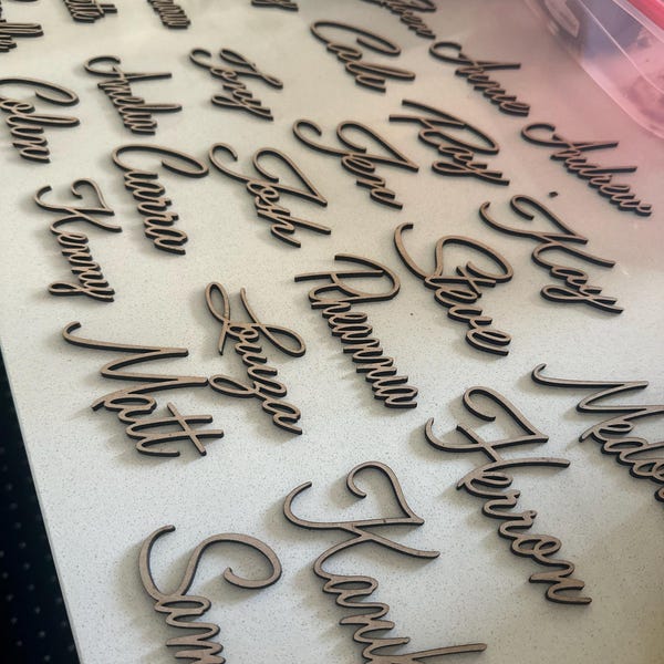 MDF Laser Cut Names | Wedding Place Names | Table Decoration - Etsy
