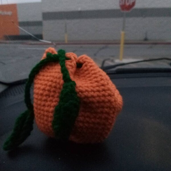 Orange Pouch Crochet Pattern Bag Mini Drawstring Fruit Bag Crochet ...