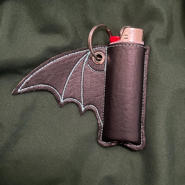 Bat Crazy Vegan Vinyl Faux Leather Black Demon Wing Lighter Case ...