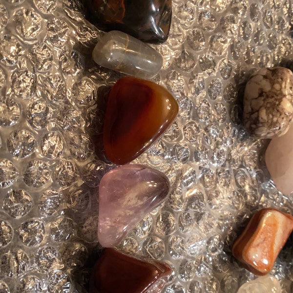 Tumbled Stones Bulk - Large Size Polished Crystal Gemstones - Assorted ...