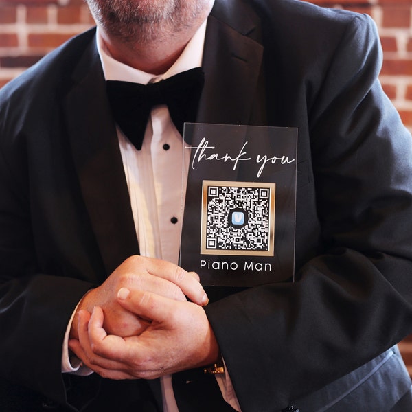 3D Thank You Scan to Pay Retail Scannable QR Code Clear Glass Look ...