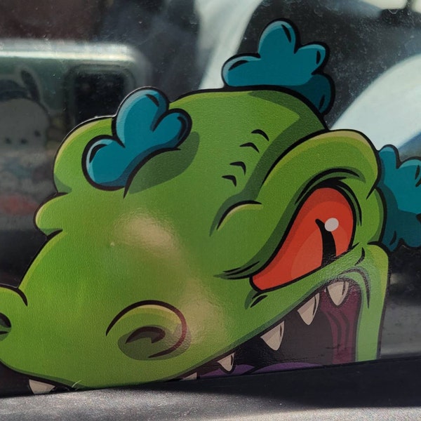 Peeking 90s Dinosaur Peeking Car Window Peekaboo Sticker - Etsy
