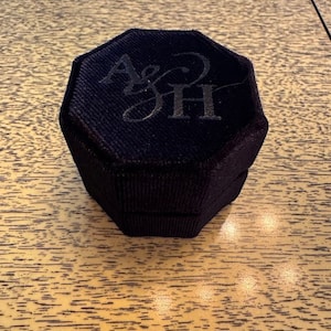 Triple Slot Octagon Velvet Ring Box Custom Wedding Ring Box Engagement ...