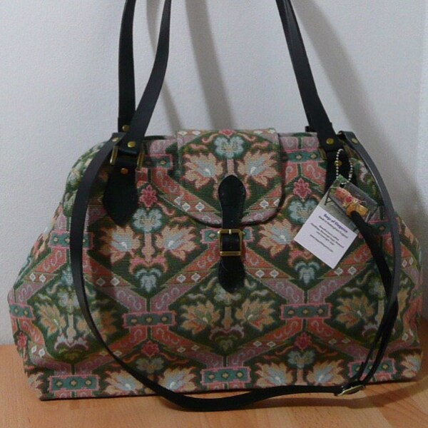 Weekender Bag, Carpet Bag, Rose Tapestry Bag, Mary Poppins Style Carpet ...