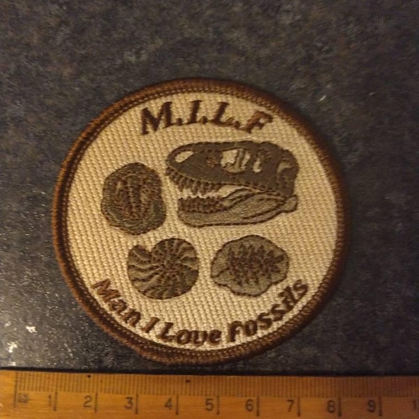 Man I Love Fossils Iron-on Patch / Paleontology / Paleontologist ...