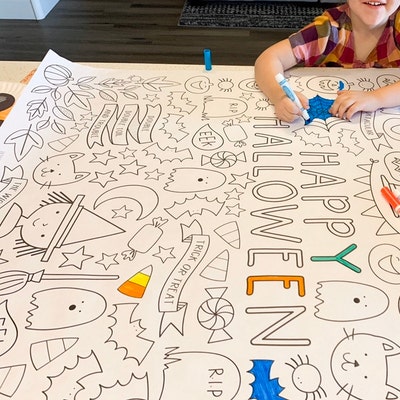 HUGE Halloween Printable Kids Coloring Poster and Halloween Coloring ...