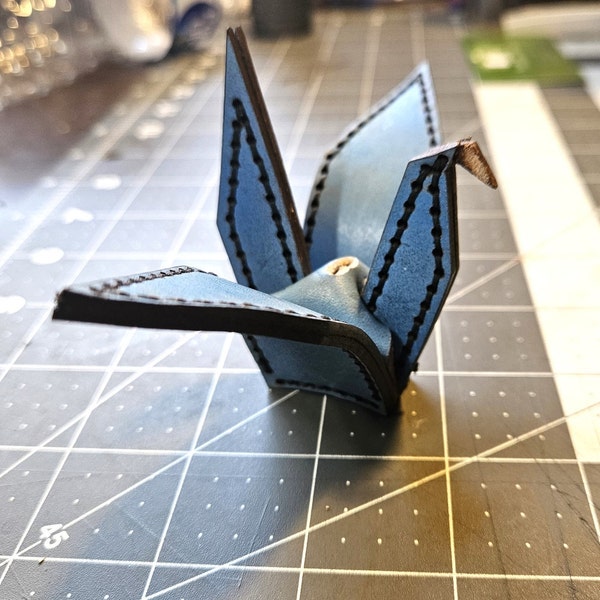 DIY Leather Origami Crane, PDF Pattern for Leather Crane, Hanging ...