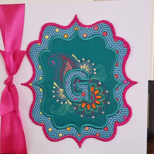Double Applique Name or Monogram Frame (#12) Machine Embroidery Design ...
