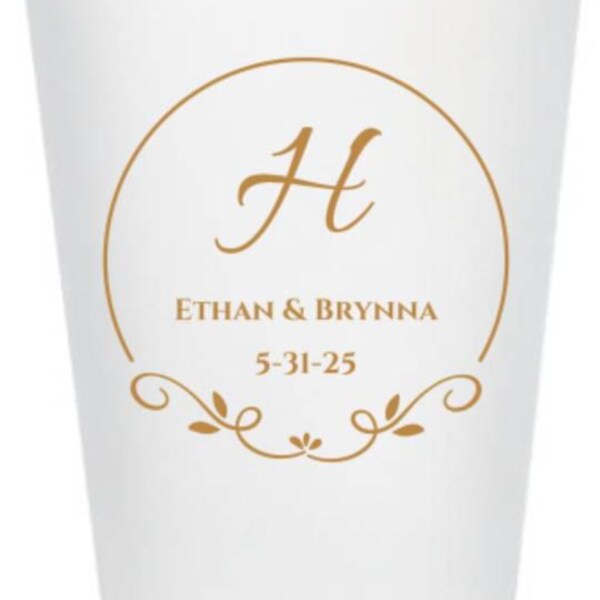 Personalized Wedding Cups, Frosted Cups, Shatterproof Frost Flex Cups ...