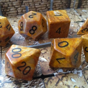 Coral Fossil Gemstone Polyhedral Dice Set: Hand Carved With Quality ...