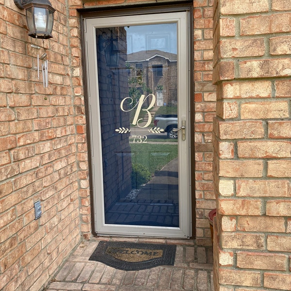 Front Door Decal #4 -personalized Storm Door Decal-family Monogram ...