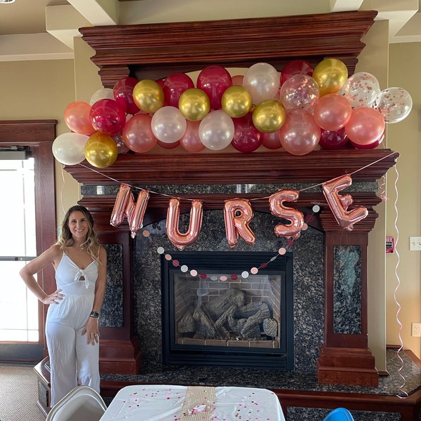 Nurse Graduation Party Decorations: Rose Gold Balloon Garland Kit - Etsy