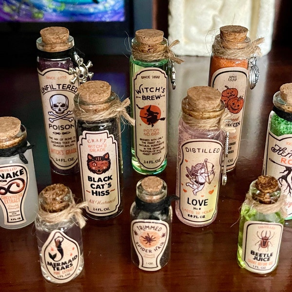 Halloween Potion Bottles: Filled Prop Apothecary Set - Etsy