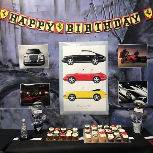 Ferrari Banner, Ferrari Laser Cut Banner, Ferrari Birthday Banner ...